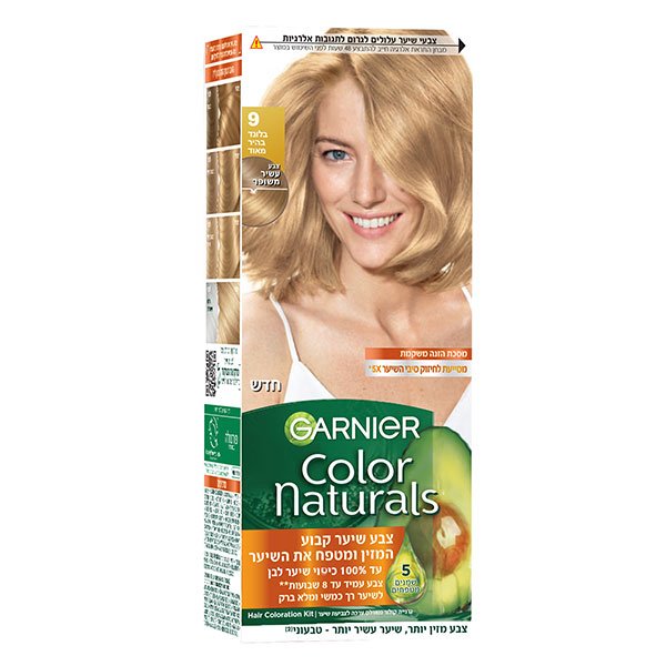 צבע לשיער קולור נטורלס - גוון 9 בלונד בהיר מאוד | Garnier